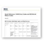 NCOALink®️ Return Codes, Zip+4 Return Codes and CASS Error Codes | BCC ...
